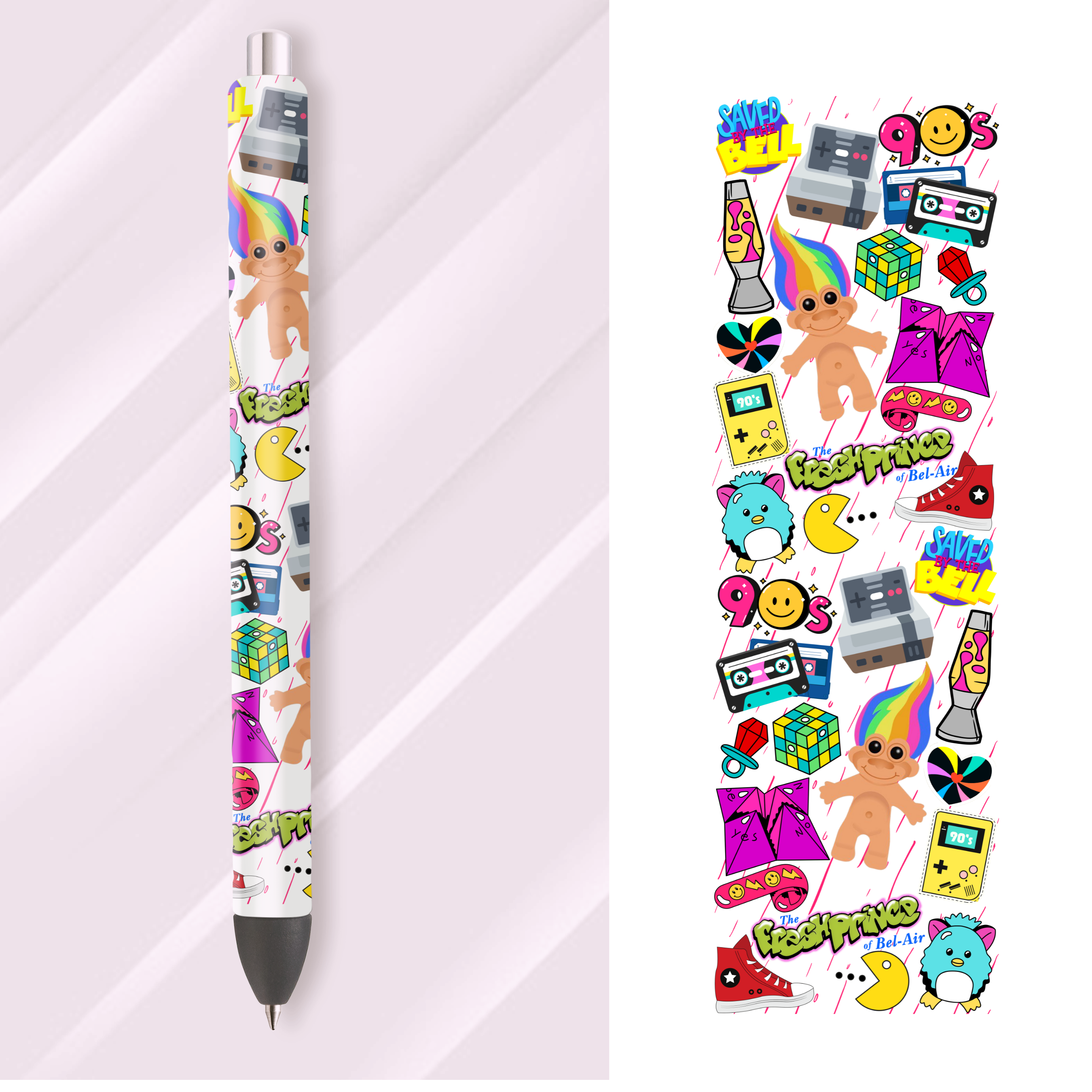 UV DTF Pen Wrap: 90's pen wrap sticker UVDTF100557 – PRINTcess Ink